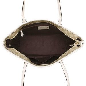 Coach | Bags | Coach Signature Pvc City Zip Tote Khakichalk | Poshmark